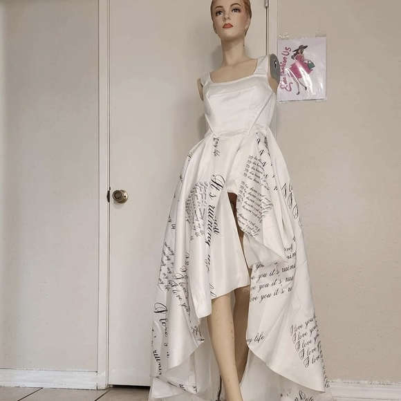 Dresses | Taylor Swift White High Low Tortured Poem Script Dress Size 2 ...